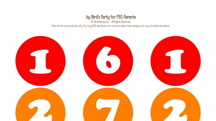 ABCs & 123s Number Round Tags | Kids Coloring… | PBS KIDS for Parents