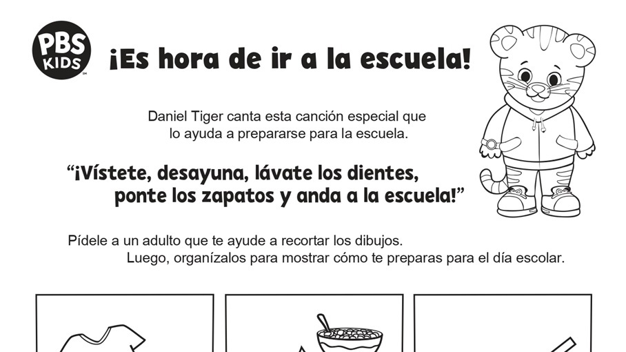 ¡Es hora de ir a la escuela! | Páginas para… | PBS KIDS for Parents