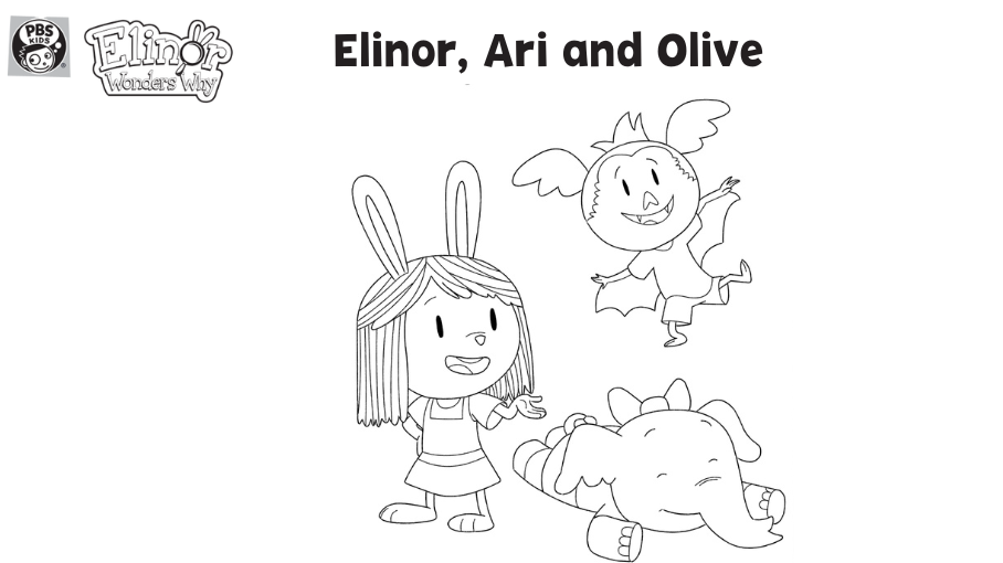 Elinor, Ari and Olive Coloring Page | Kids… | PBS KIDS for Parents