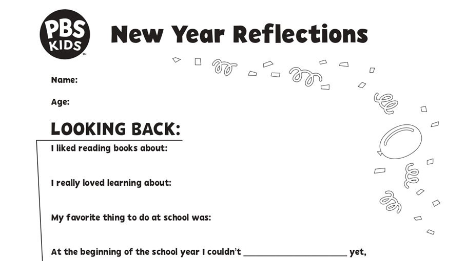 New Year Reflections Activity | Kids Coloring… | PBS KIDS for Parents