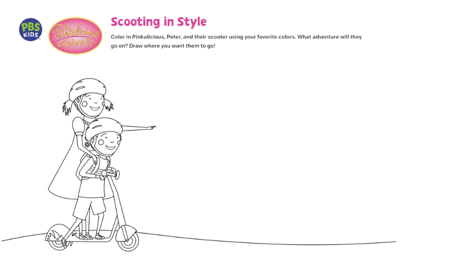 Scooting in Style | Kids Coloring Pages | PBS KIDS for Parents