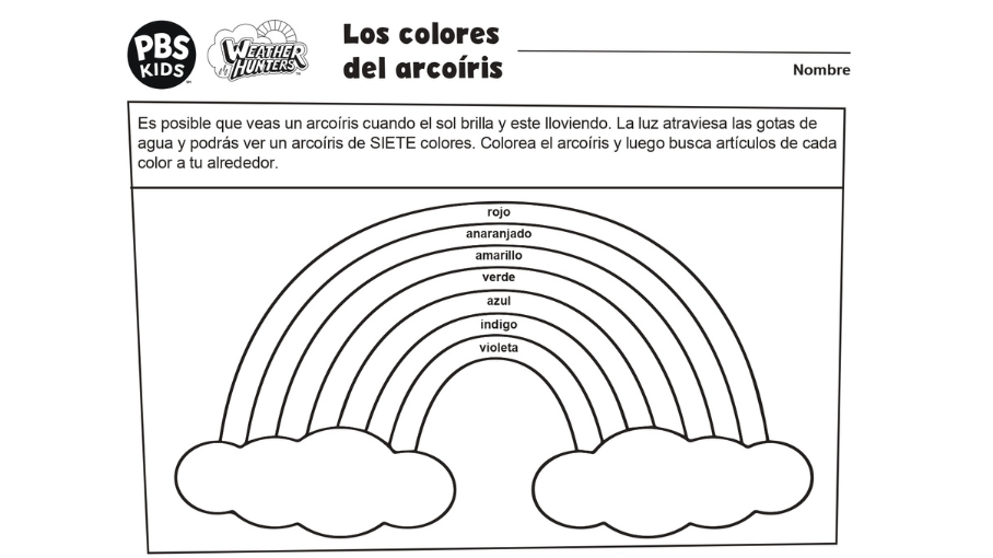 Los colores del arcoíris | Páginas para… | PBS KIDS for Parents