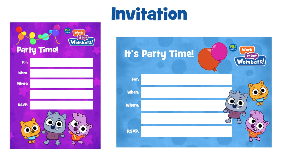 Work It Out Wombats! Invitation | Kids… | PBS KIDS for Parents