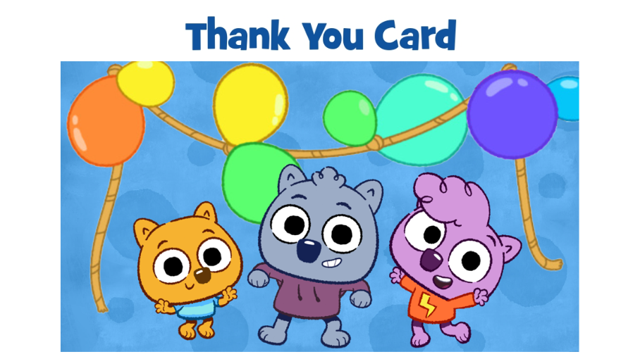 Work It Out Wombats! Thank You Card | Kids… | PBS KIDS for Parents