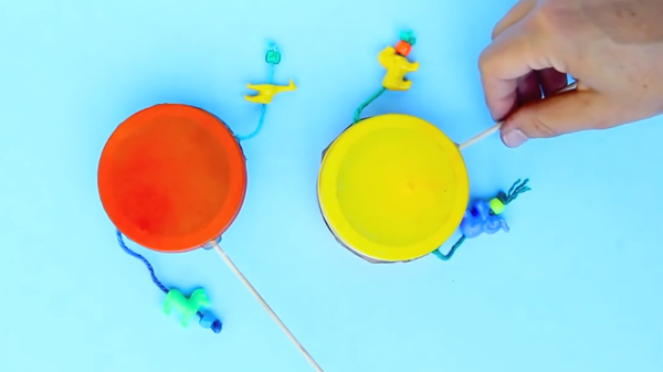 Basswood Rattle Drum 10pcs Wooden Rattle Drum DIY Craft Kit - Musical ...