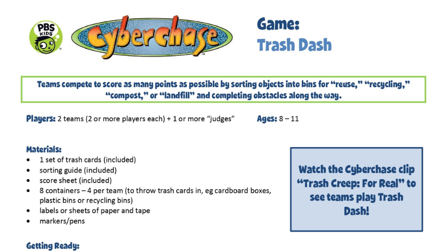 Trash Dash Game | Kids Coloring Pages | PBS KIDS for Parents