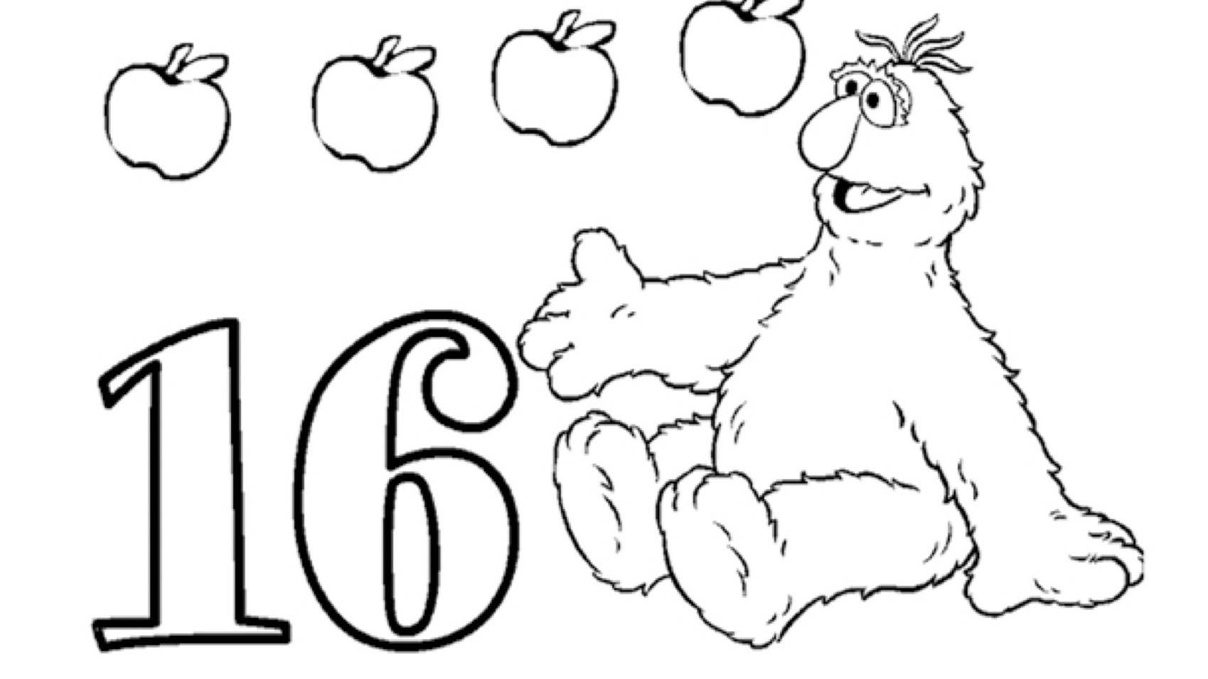 The Number 16 Coloring Page | Kids Coloring… | PBS KIDS for Parents