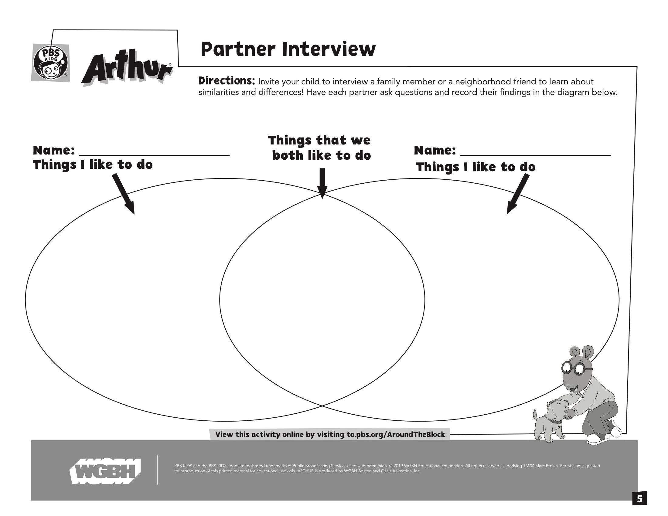 Partner Interview Activity | Kids Coloring… | PBS KIDS for Parents