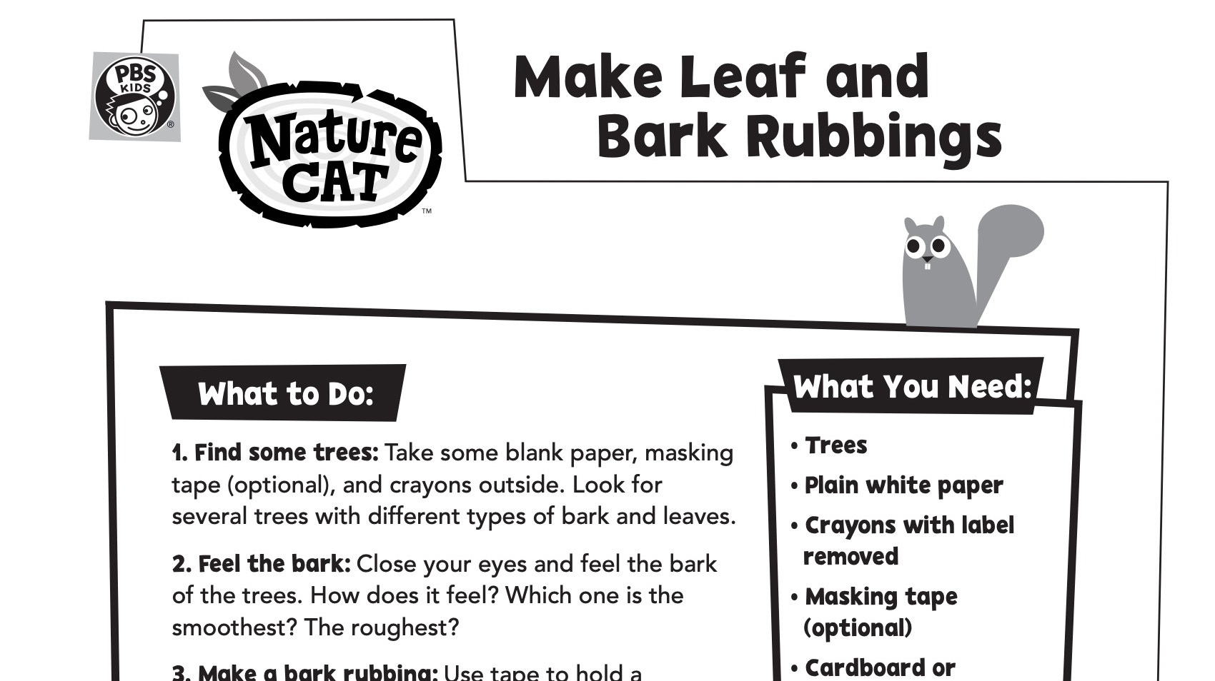 Make Leaf and Bark Rubbings | Kids Coloring… | PBS KIDS for Parents