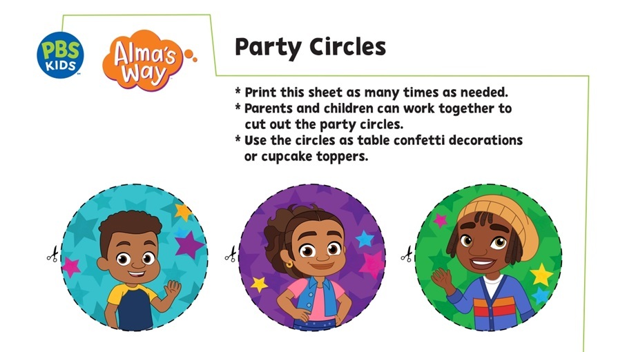 Alma's Way Party Circles | Kids Coloring Pages | PBS KIDS for Parents