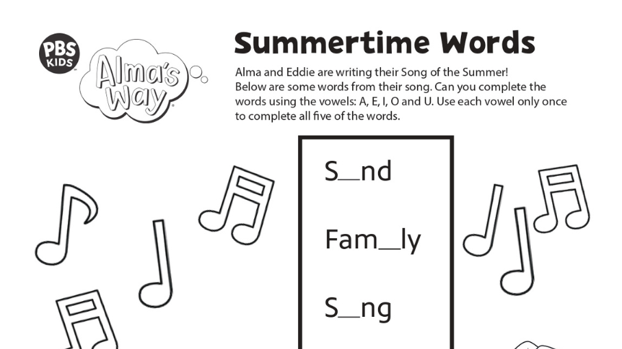Summertime Words | Kids Coloring Pages | PBS KIDS for Parents
