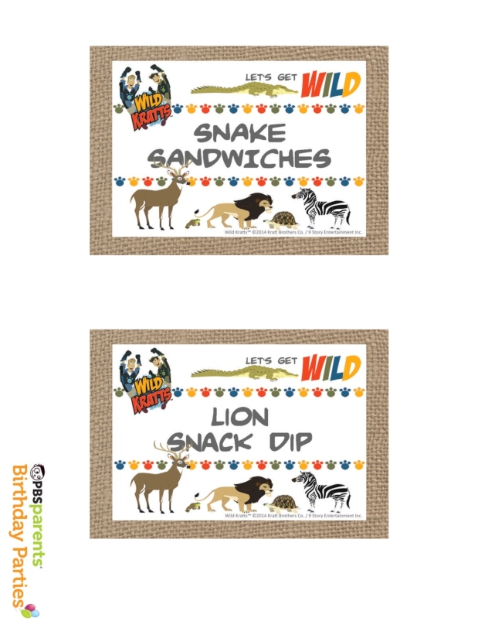 Wild Kratts Food Labels | Kids Coloring Pages | PBS KIDS for Parents