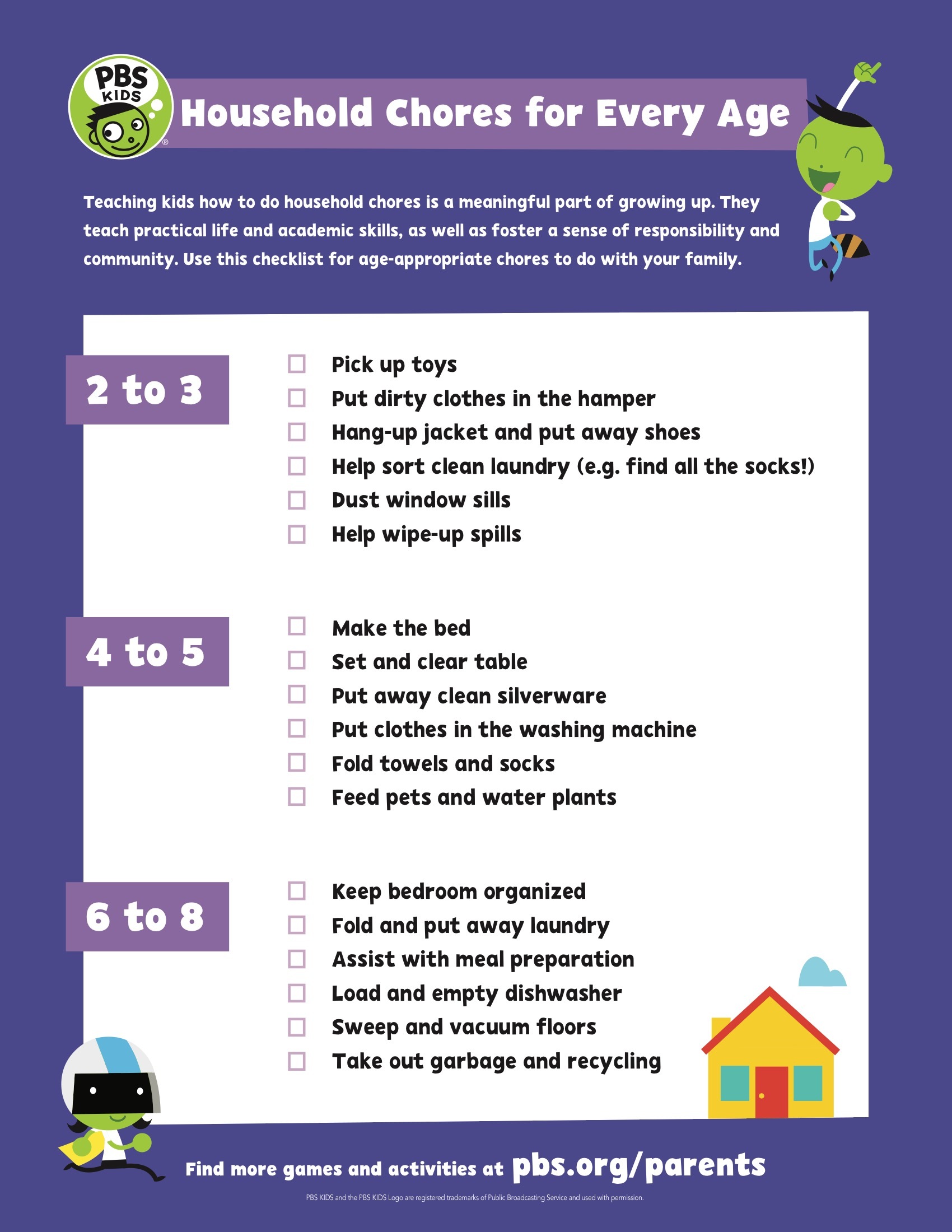 Chore Ideas For Kids Ages 2 To 8 Parenting PBS KIDS For Parents
