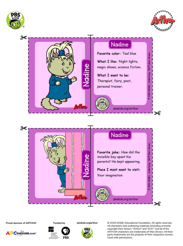 Trading Card Nadine | Kids Coloring Pages | PBS KIDS for Parents