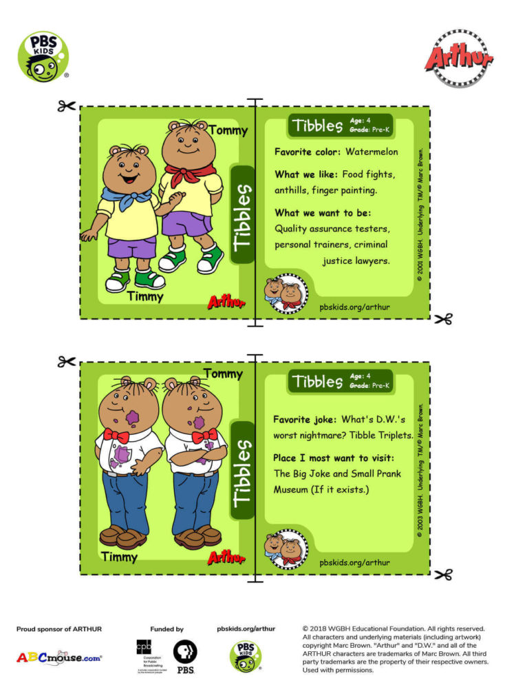 Trading Card The Tibbles | Kids Coloring Pages | PBS KIDS for Parents