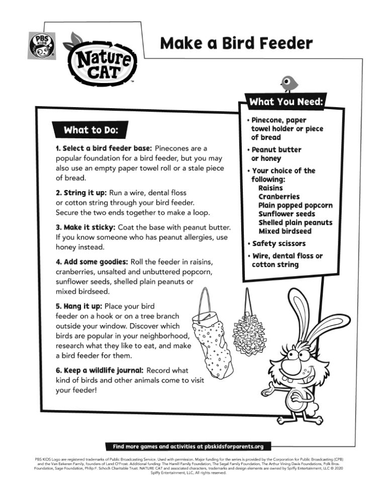 Make a Bird Feeder | Kids Coloring Pages | PBS KIDS for Parents