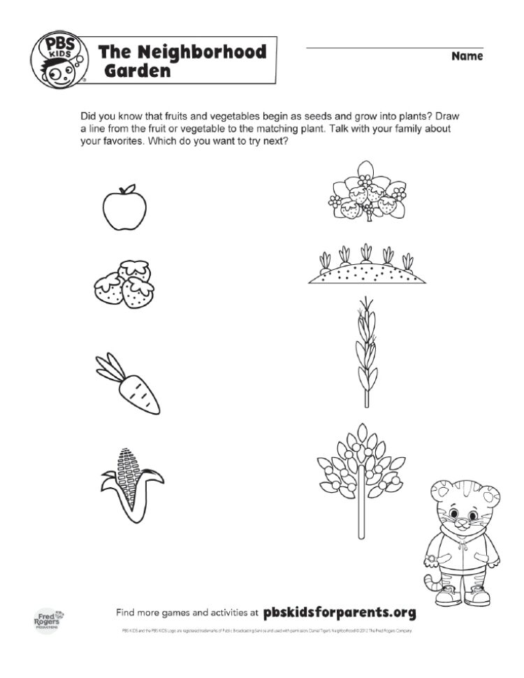 Worksheets For Preschoolers Garden