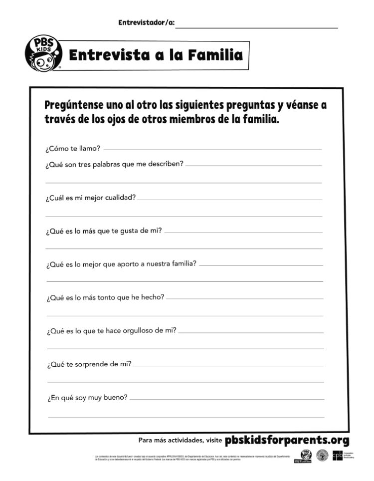 Entrevista a la familia | Páginas para… | PBS KIDS for Parents