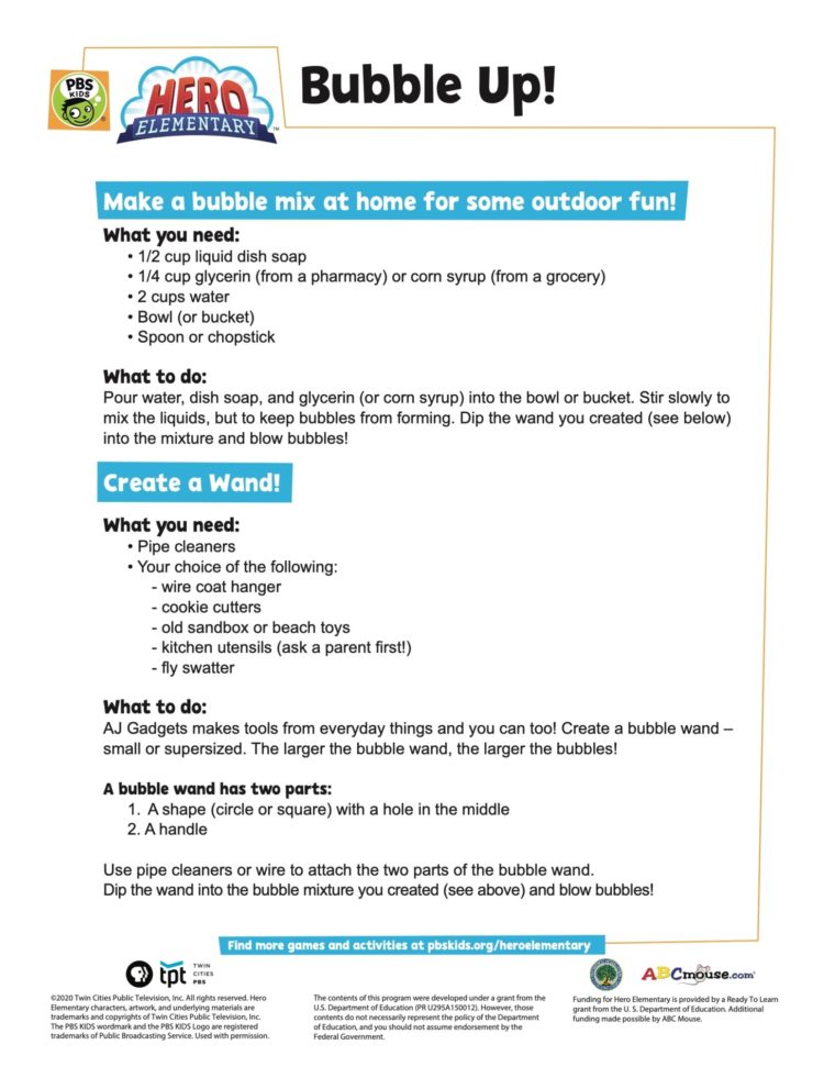 Bubble Up! Make Your Own Bubble Mix | Kids… | PBS KIDS for Parents