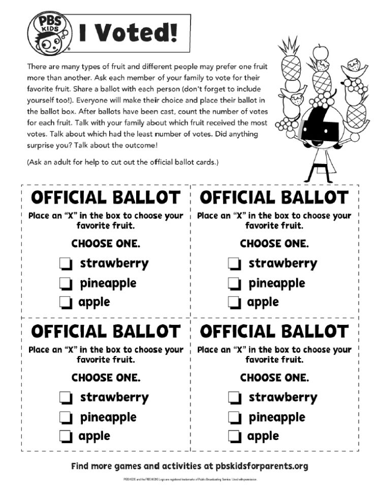 Voting Worksheets For Kids The Great Snack Election Graphing Activity
