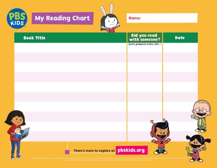 PBS KIDS Summer Reading Chart | Kids Coloring… | PBS KIDS for Parents