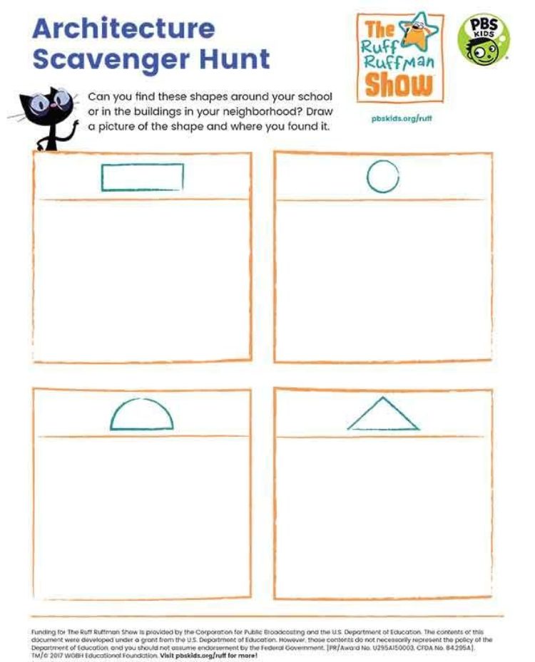 Architecture Scavenger Hunt | Kids Coloring… | PBS KIDS for Parents