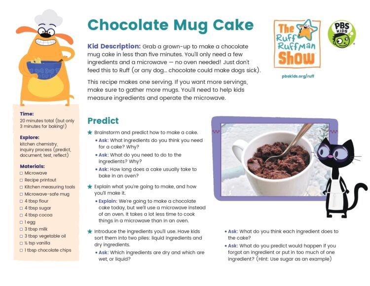 Chocolate Mug Cake | Kids Coloring Pages | PBS KIDS for Parents