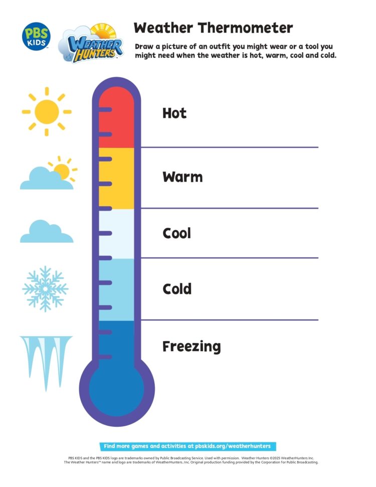 Weather Thermometer | Kids Coloring Pages | PBS KIDS for Parents