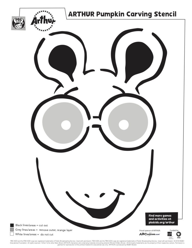 Arthur Pumpkin Carving Stencil | Kids Coloring… | PBS KIDS for Parents