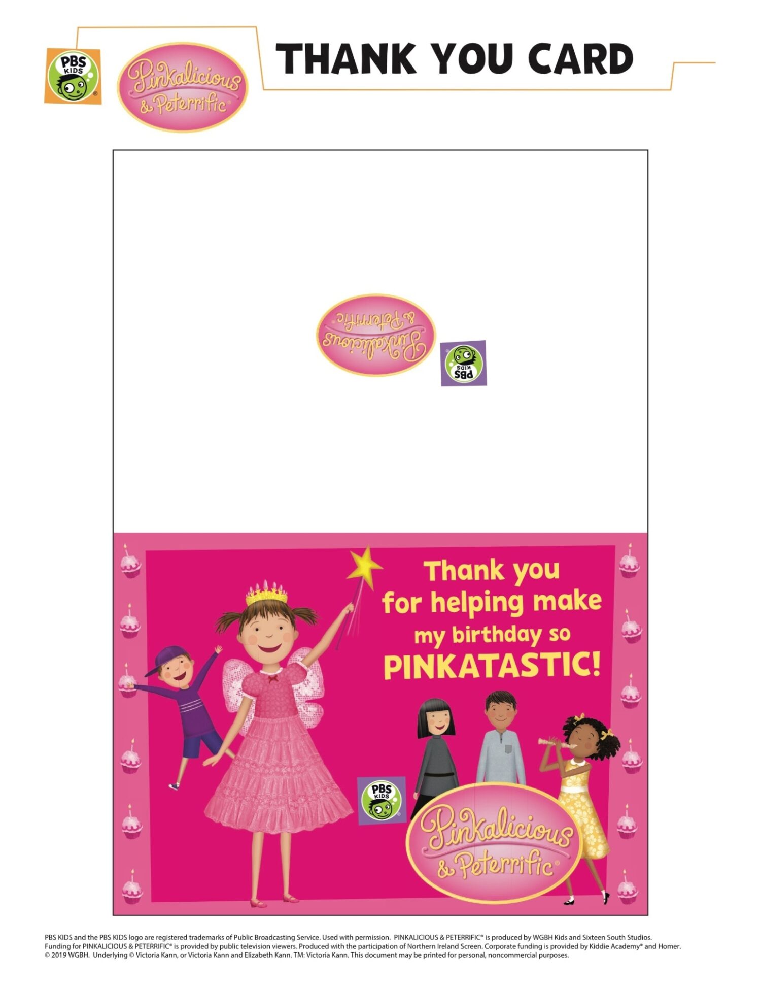 Pinkalicious Thank You Card | Kids Coloring… | PBS KIDS for Parents