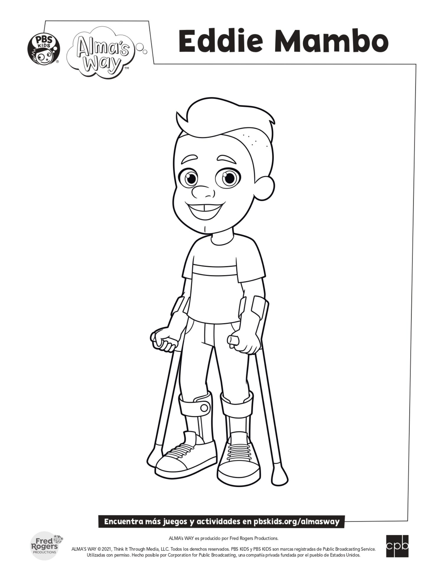 Página para colorear de Eddie Mambo | Páginas… | PBS KIDS for Parents