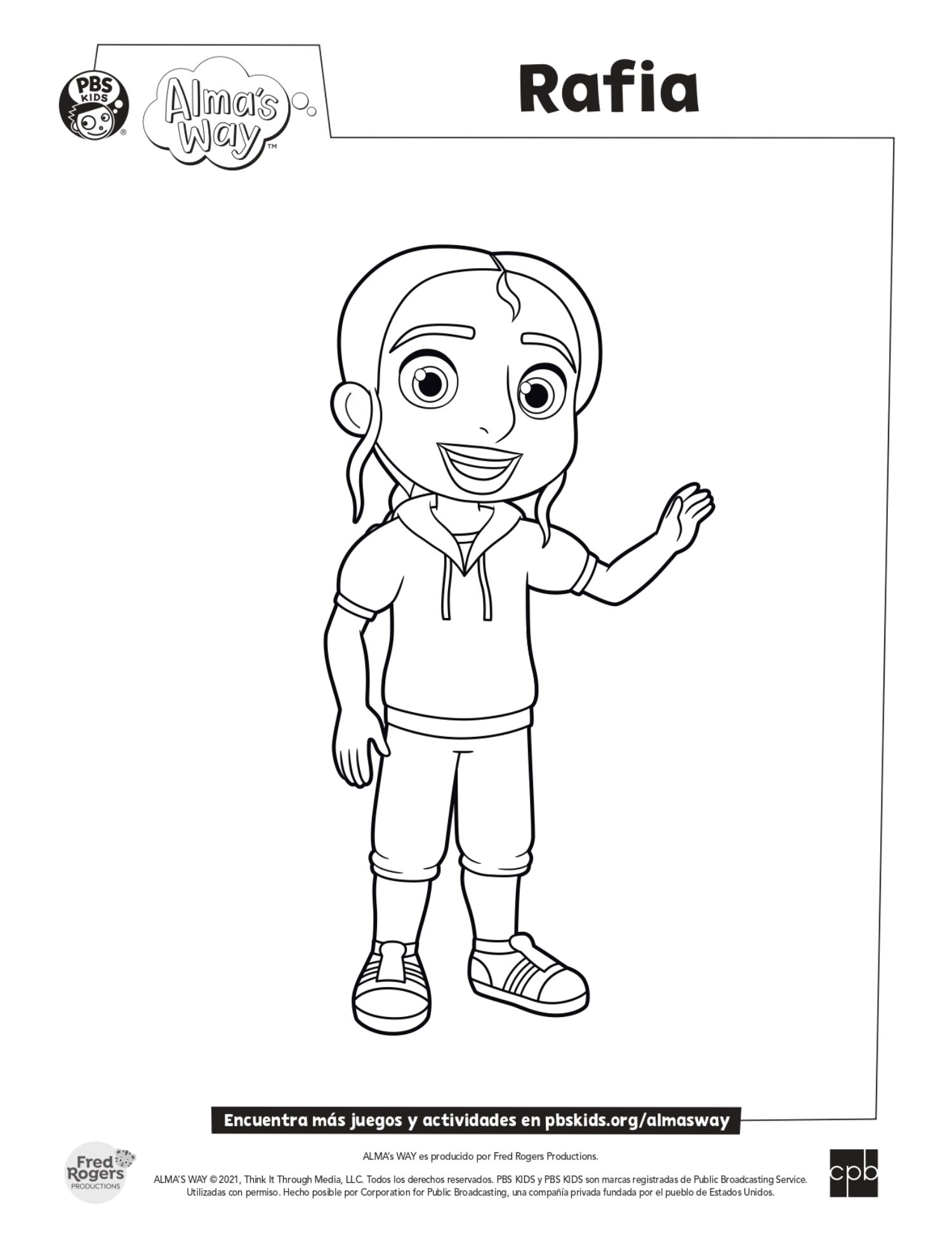 Página para colorear de Rafia | Páginas para… | PBS KIDS for Parents