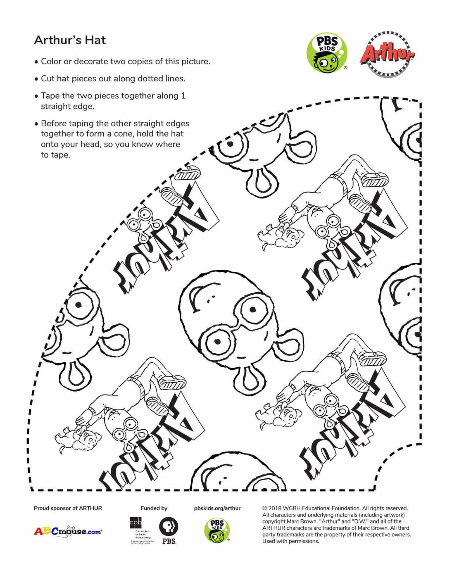 Arthur Party Hat | Kids Coloring Pages | PBS KIDS for Parents