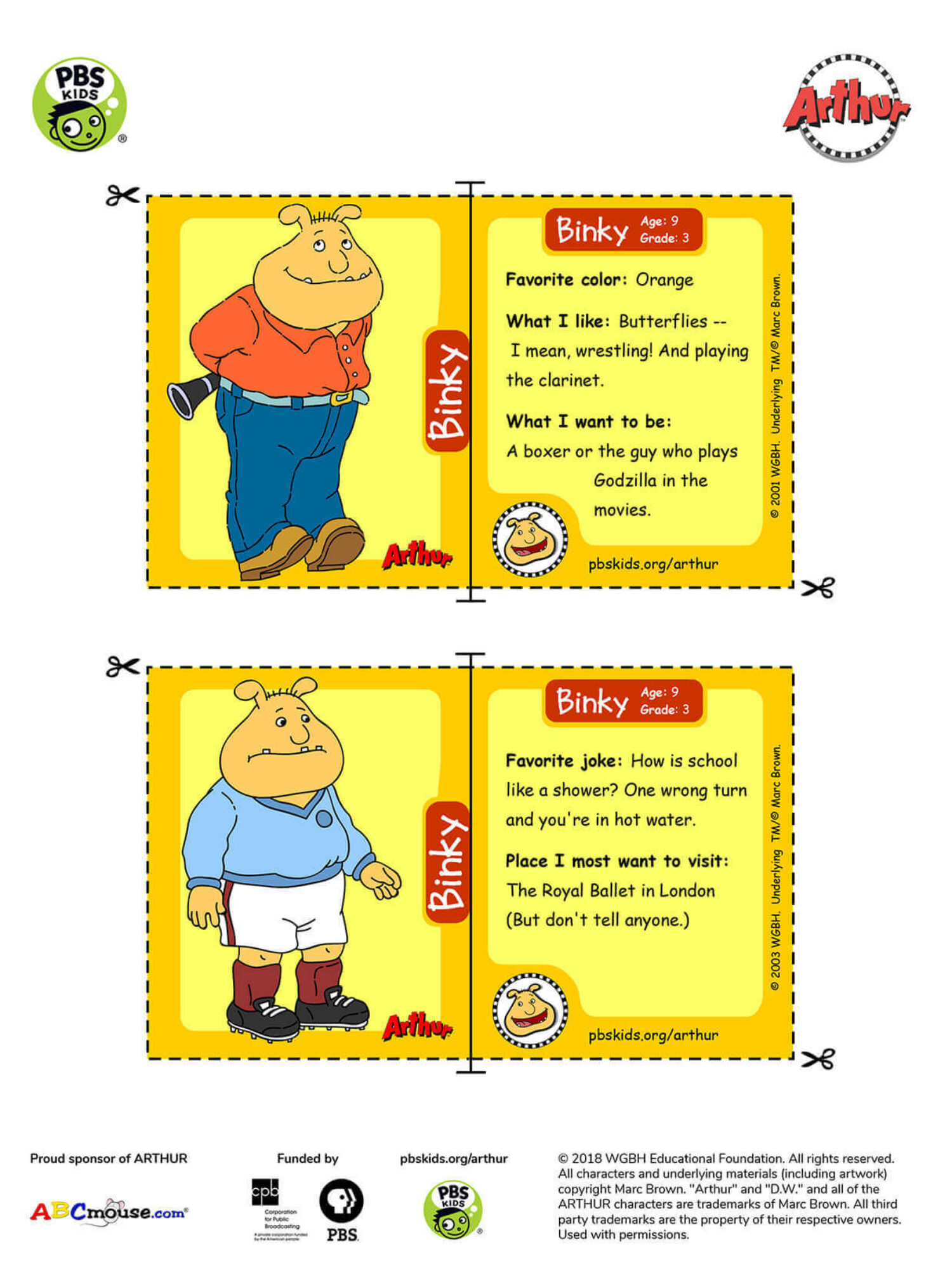 Trading Card Binky | Kids Coloring Pages | PBS KIDS for Parents