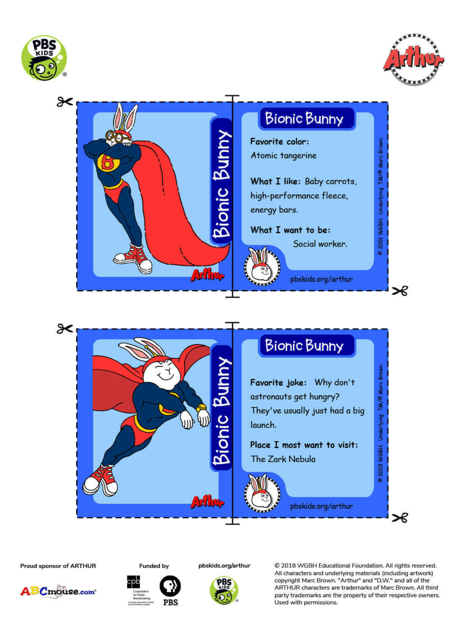 Trading Card Bionic Bunny | Kids Coloring Pages | PBS KIDS for Parents