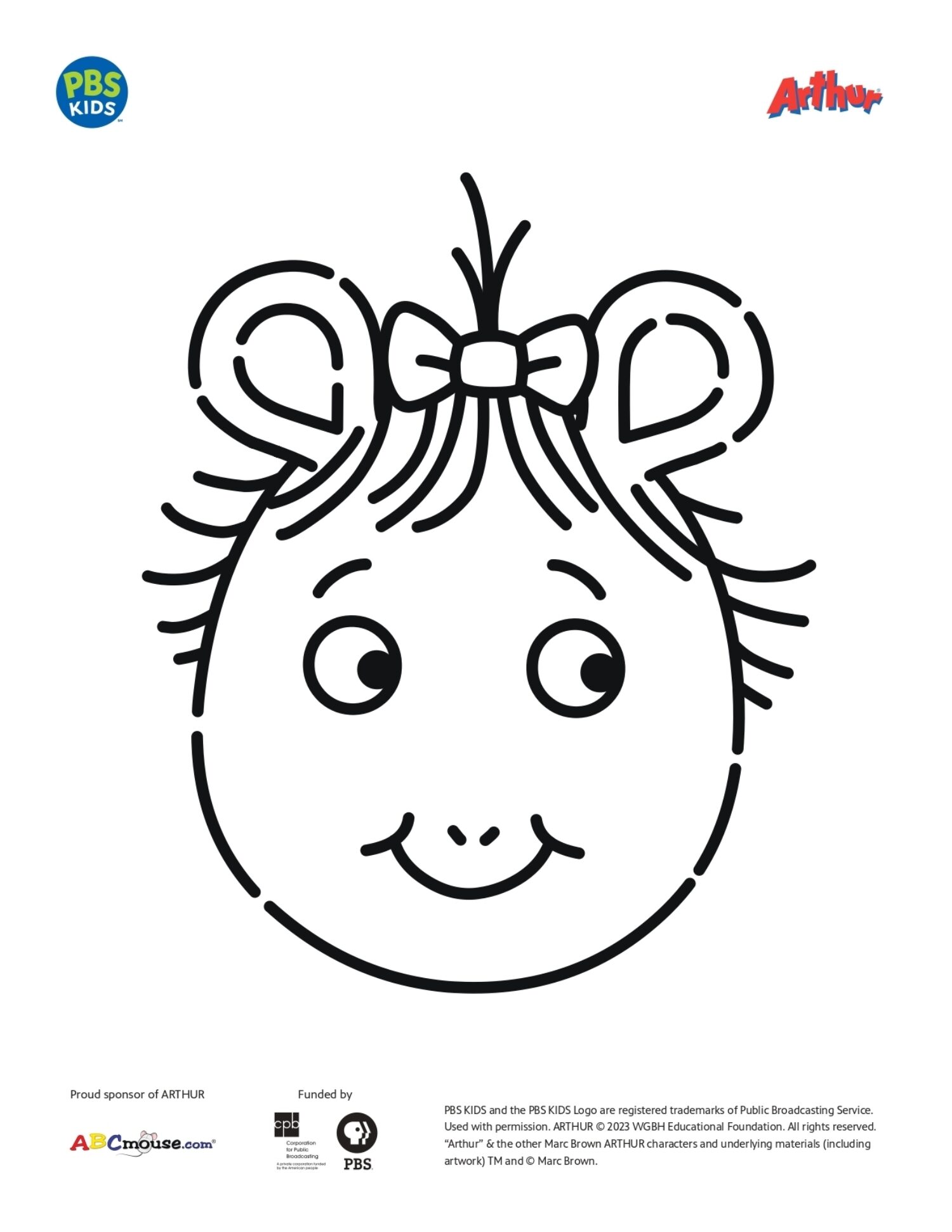 Baby Kate Mask | Kids Coloring Pages | PBS KIDS for Parents