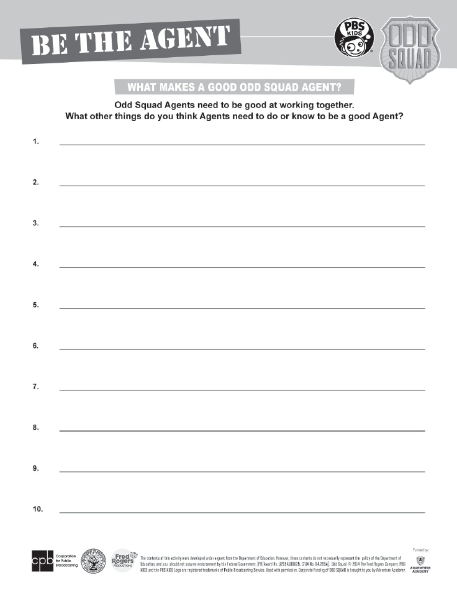 Be the Agent | Kids Coloring Pages | PBS KIDS for Parents