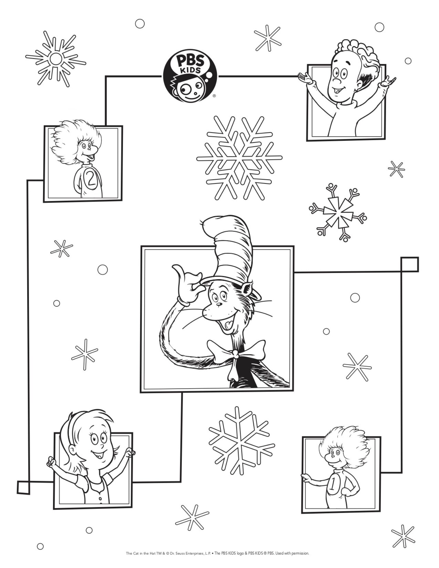 Cat in the Hat Wrapping Paper | Kids Coloring… | PBS KIDS for Parents