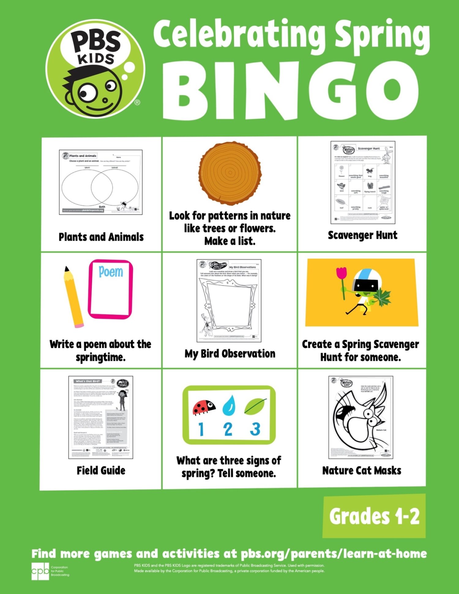 Learn Along Bingo for Ages 6-8: Celebrating… | PBS KIDS for Parents