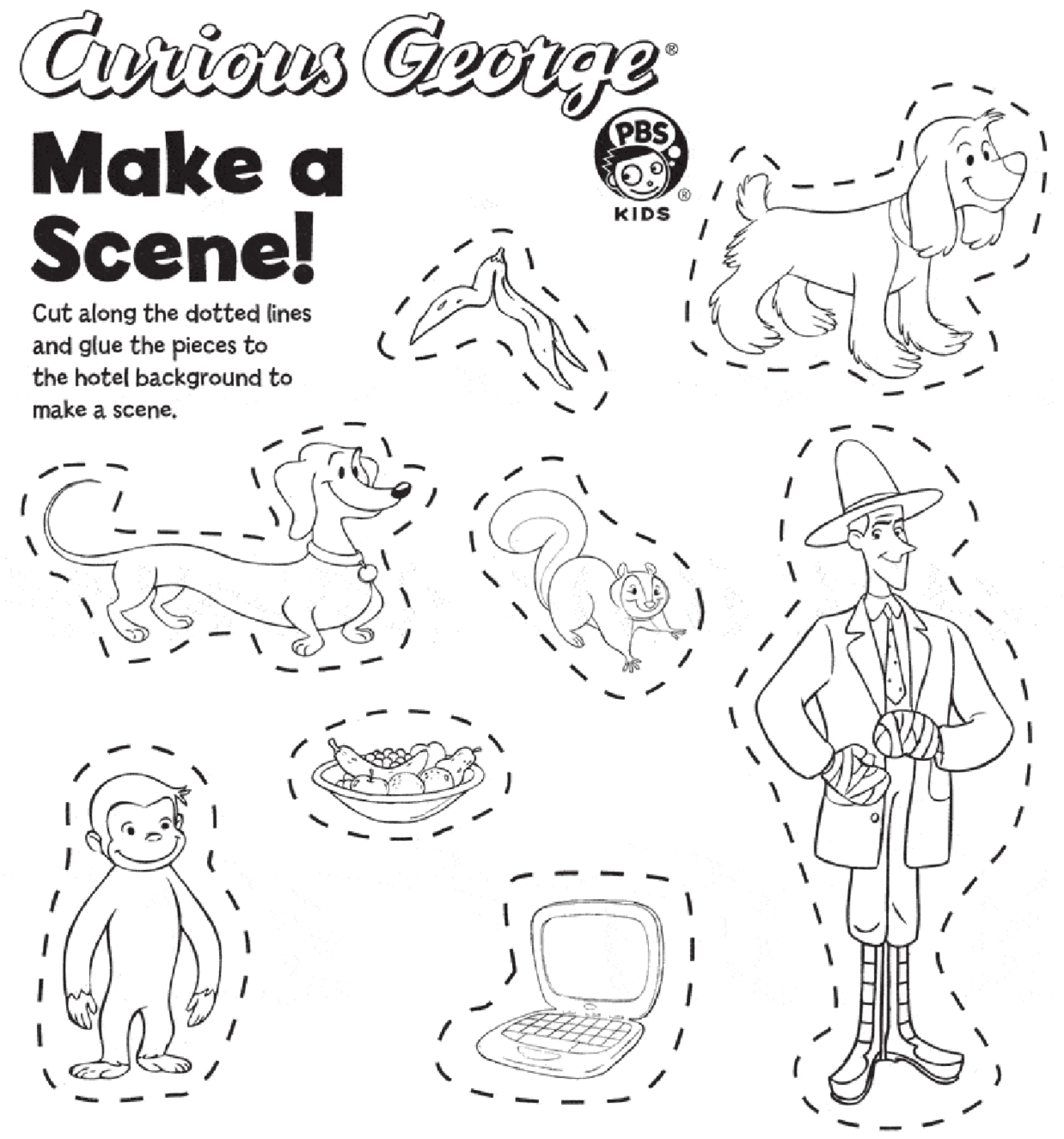Create a Curious George Scene | Kids Coloring… | PBS KIDS for Parents
