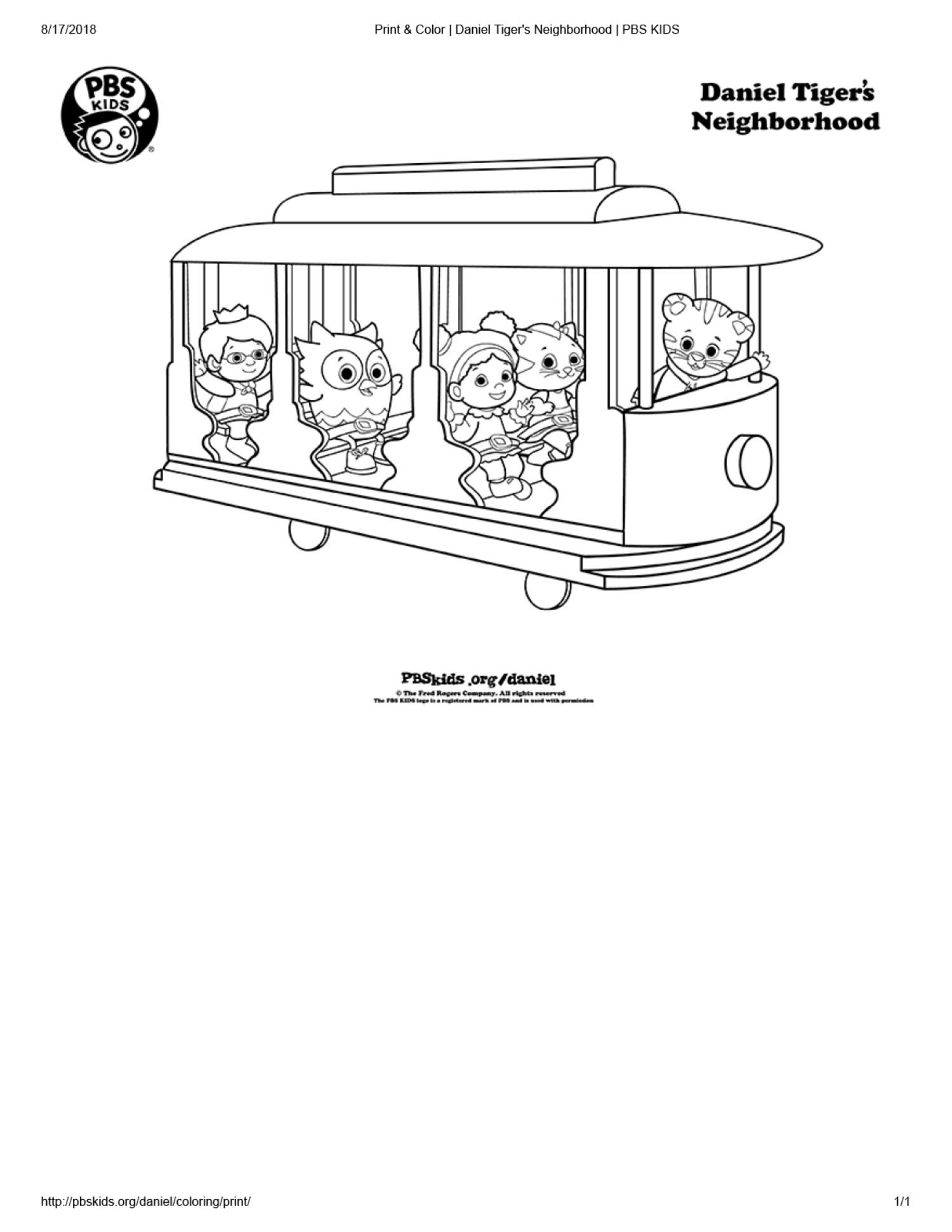 Everyone with Trolley Coloring Page | Kids… | PBS KIDS for Parents
