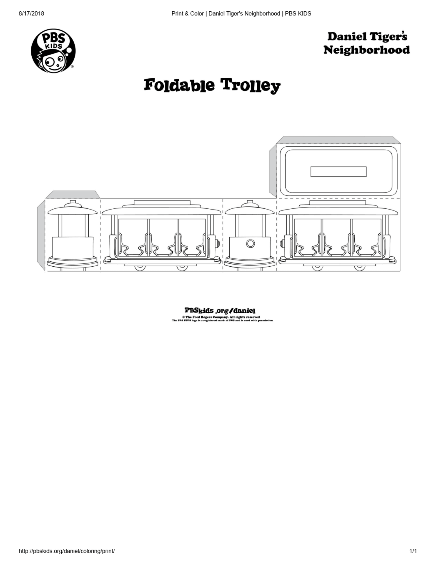 Foldable Trolley | Kids Coloring Pages | PBS KIDS for Parents