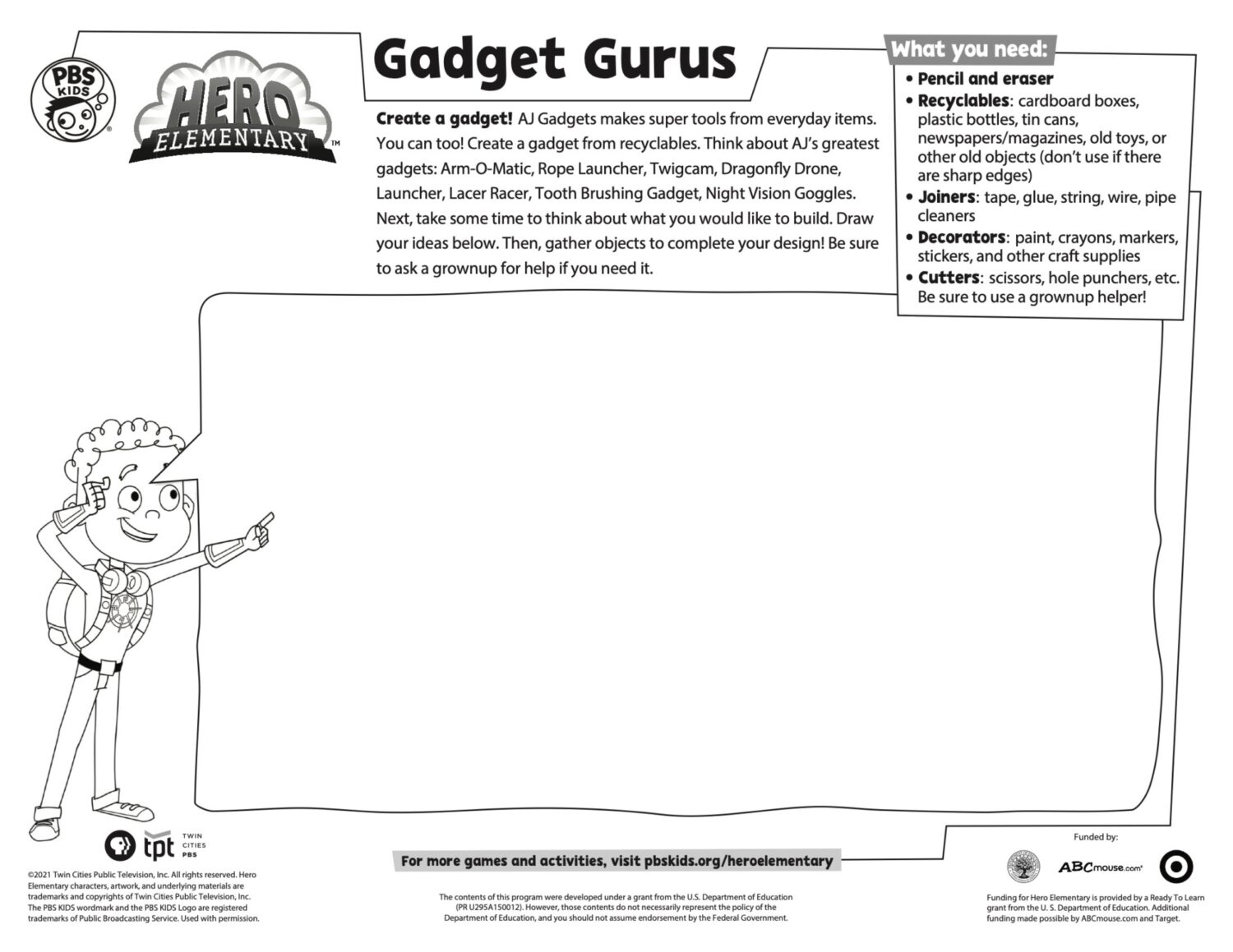 Gadget Gurus | Kids Coloring Pages | PBS KIDS for Parents