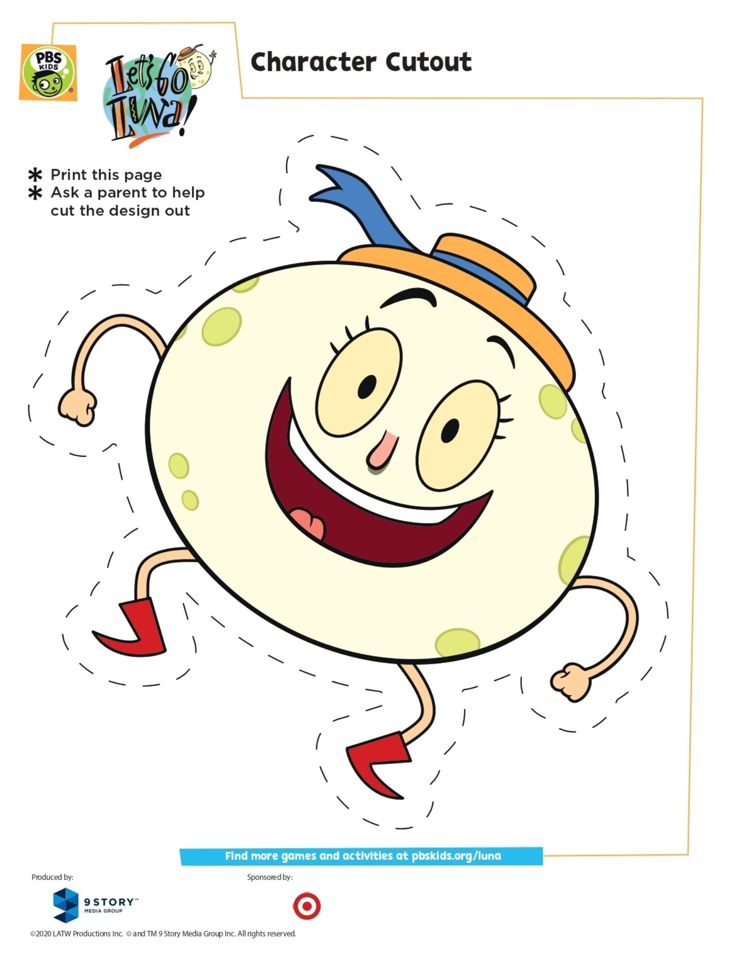 Let's Go Luna! Luna Character Cutout | Kids… | PBS KIDS for Parents