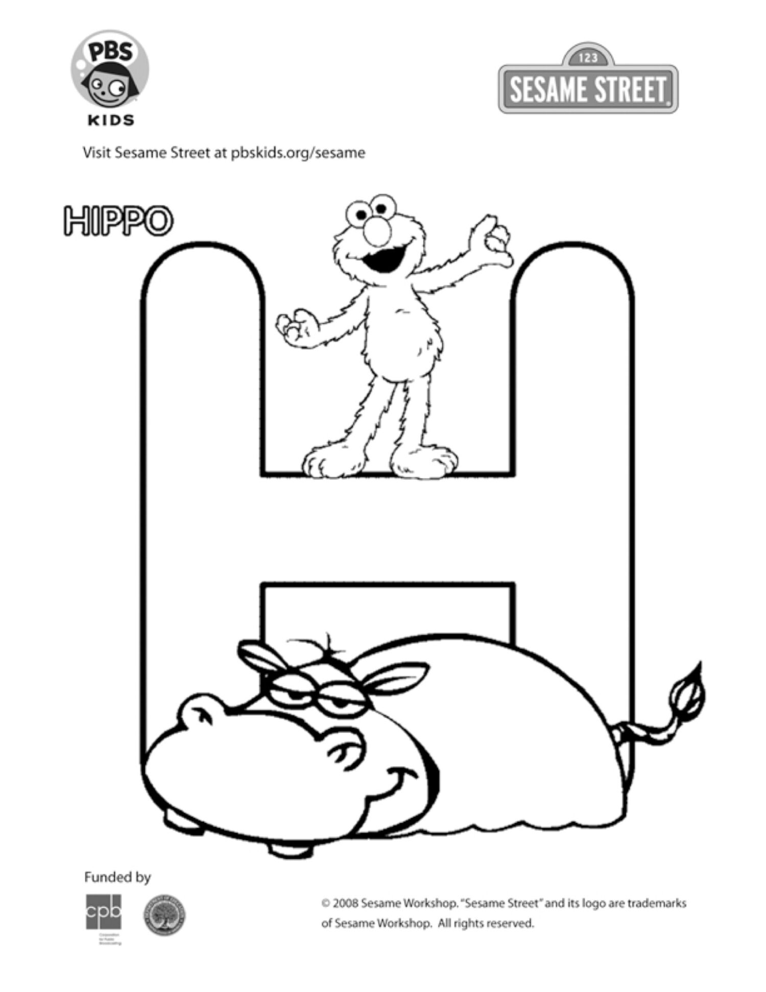 The Letter H Coloring Page | Kids Coloring… | PBS KIDS for Parents