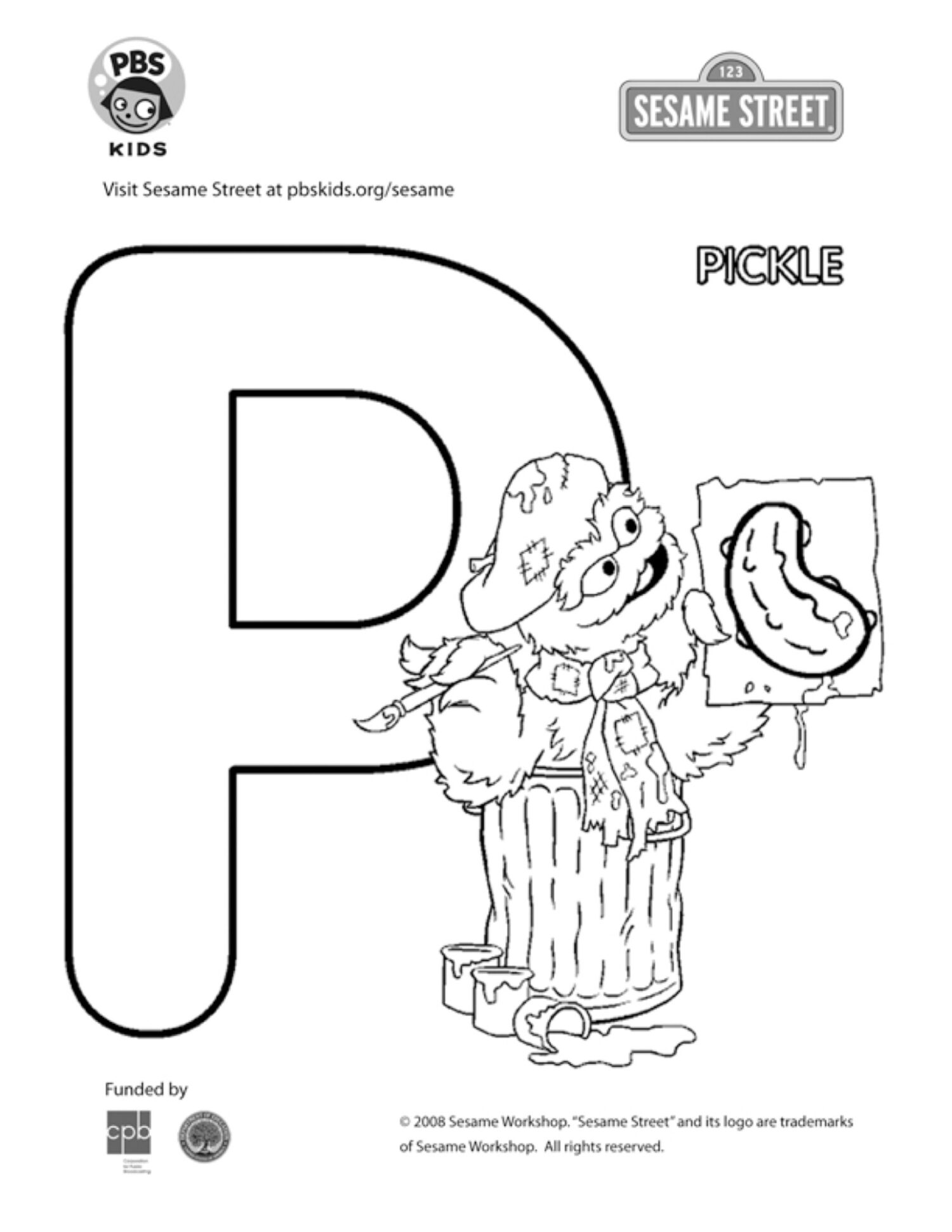 The Letter P Coloring Page | Kids Coloring… | PBS KIDS for Parents