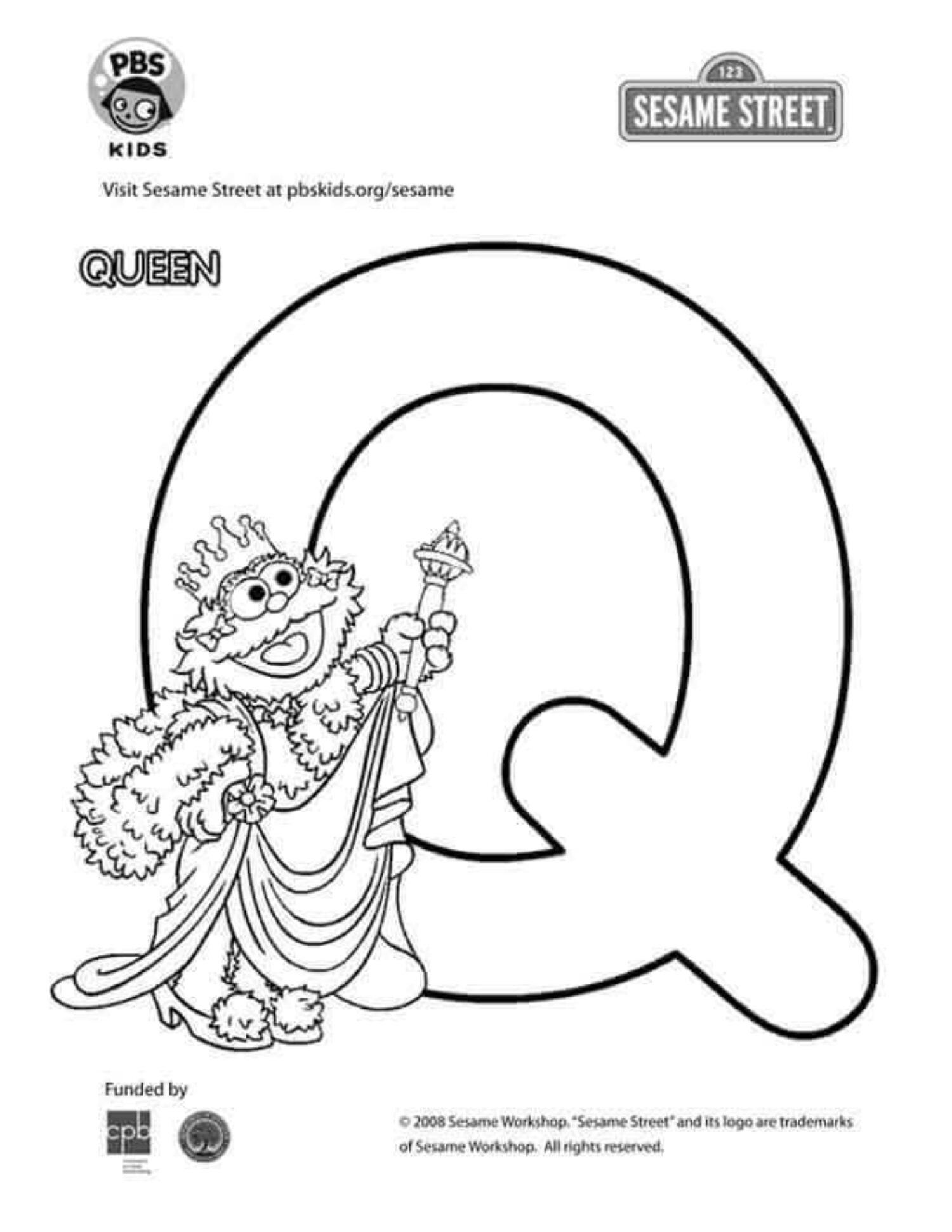 The Letter Q Coloring Page | Kids Coloring… | PBS KIDS for Parents