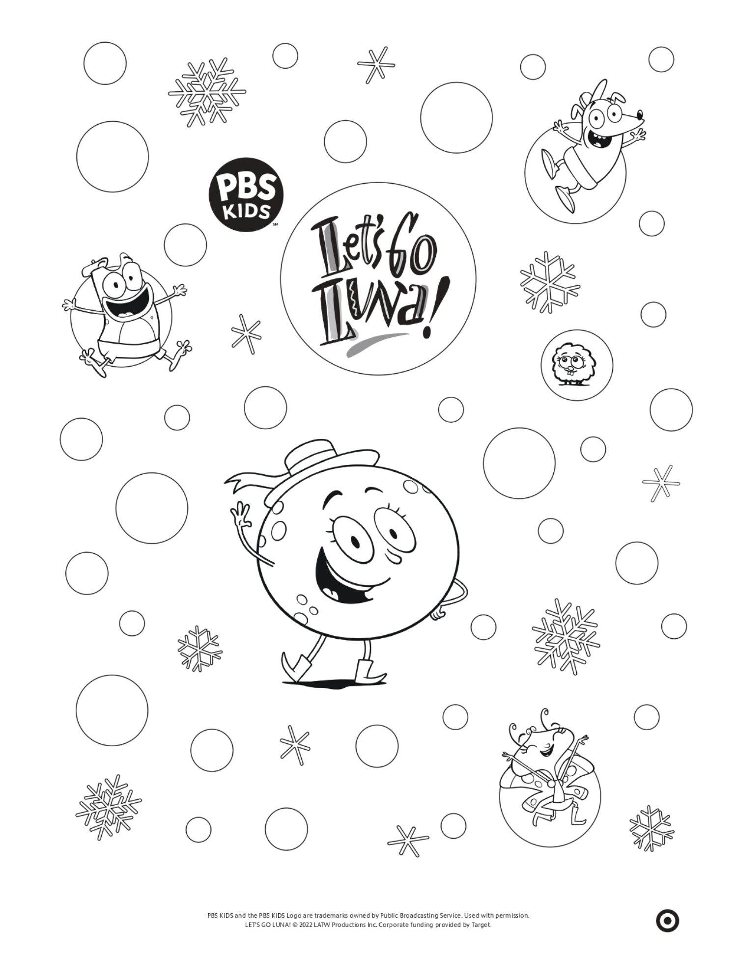 Let's Go Luna! Wrapping Paper | Kids Coloring… | PBS KIDS for Parents