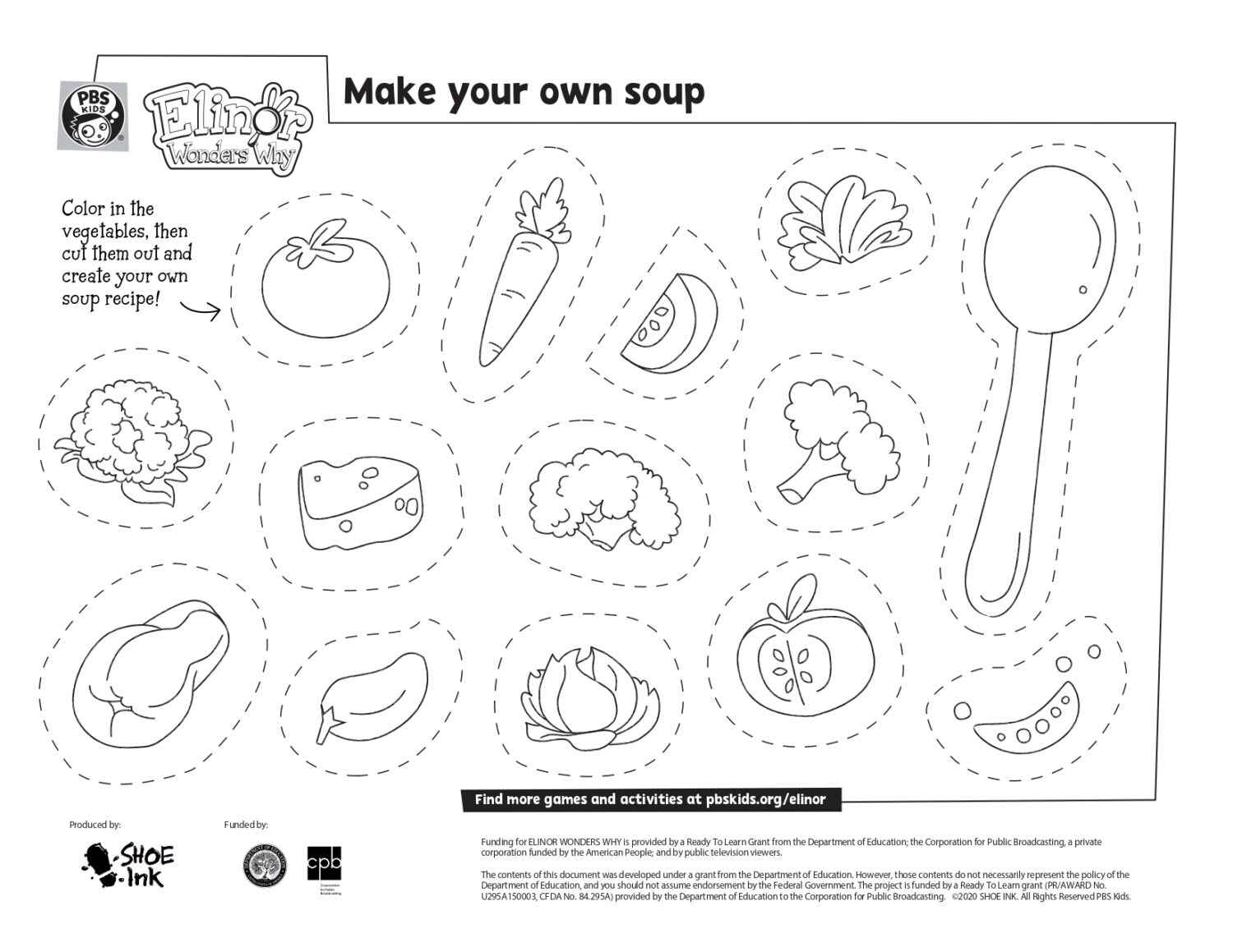 Make Your Own Soup | Kids Coloring Pages | PBS KIDS for Parents
