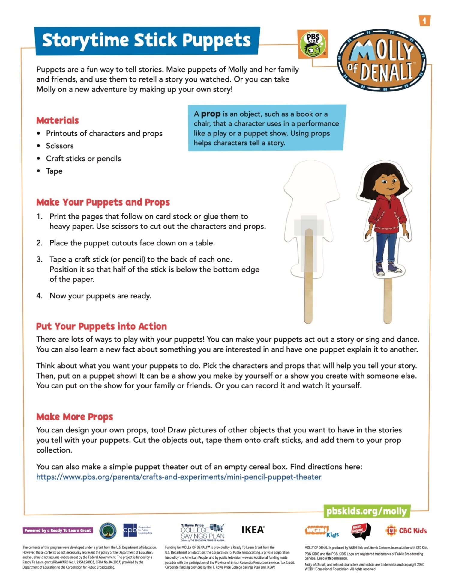 Storytime Stick Puppets | Kids Coloring Pages | PBS KIDS for Parents